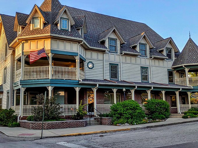 The Cornerstone Inn's Victorian splendor makes you half-expect to see Mark Twain himself rocking on that wraparound porch.