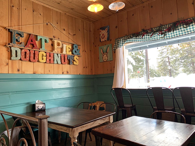 Winter light streams through checkered curtains, transforming this simple dining area into the cozy backdrop for your next carb adventure.