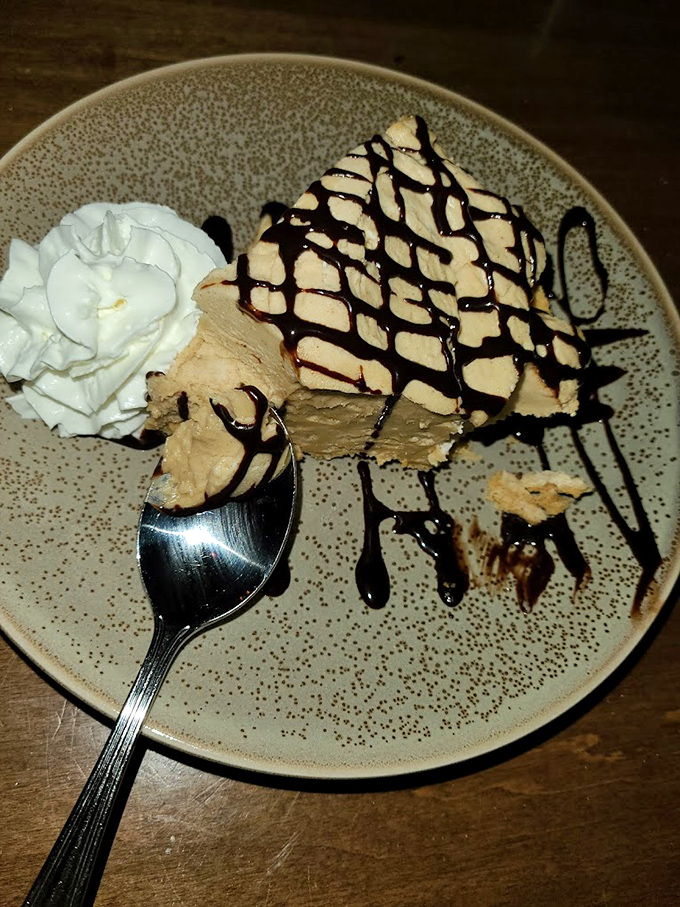 A slice of cheesecake drizzled with chocolate that makes you wonder why we ever bother with self-restraint. Worth every delicious calorie. 