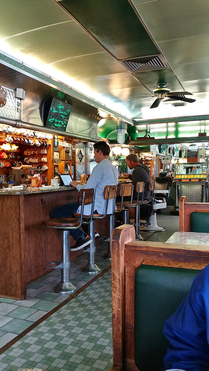 Counter culture at its finest. These seats have witnessed countless coffee refills and life stories shared over plates of morning perfection. Photo credit: Frederick Teitelbaum