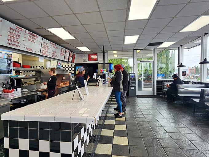 No phones in sight, just people living in the moment, ordering what generations before them have enjoyed in this very spot.