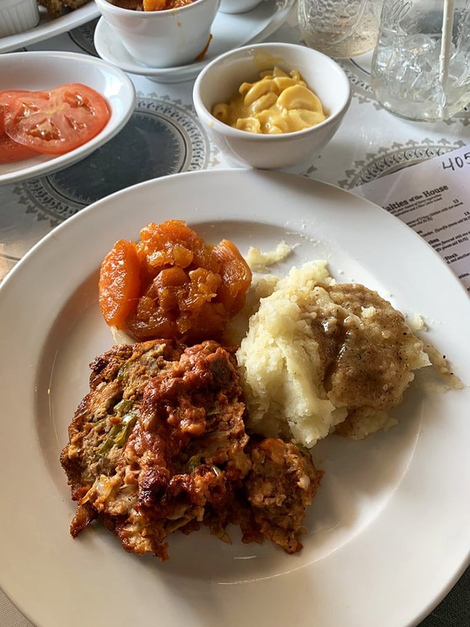Meatloaf that would make your grandmother jealous, mashed potatoes, and candied yams&mdash;the holy trinity of heartland cuisine.
