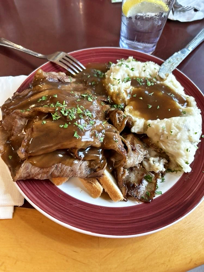 Comfort food that hugs your soul. This hot roast beef with mashed potatoes isn't just a meal&mdash;it's emotional support with gravy.