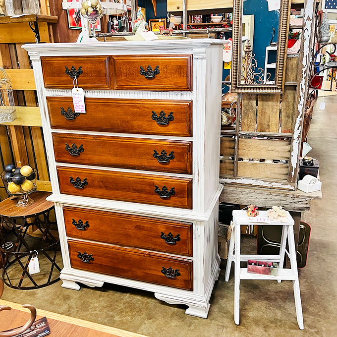 A two-tone dresser that's survived decades of design trends proves that with good bones and quality craftsmanship, furniture can always get a second act.