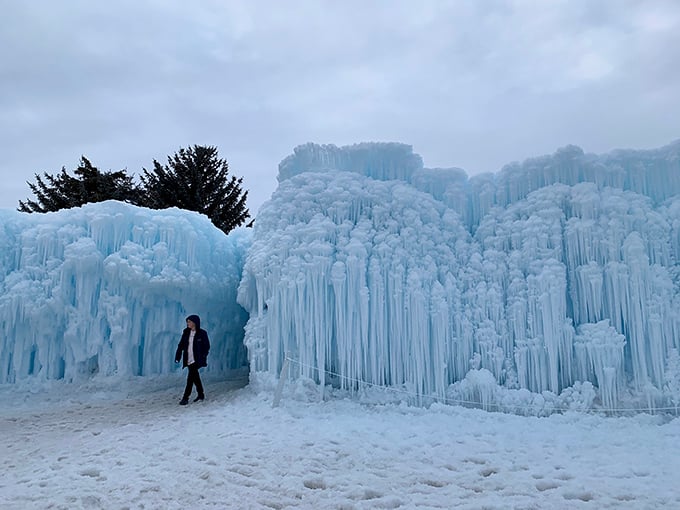 The Ice Castles transform winter into a fantasy realm where Elsa would feel right at home and adults become wide-eyed children again.