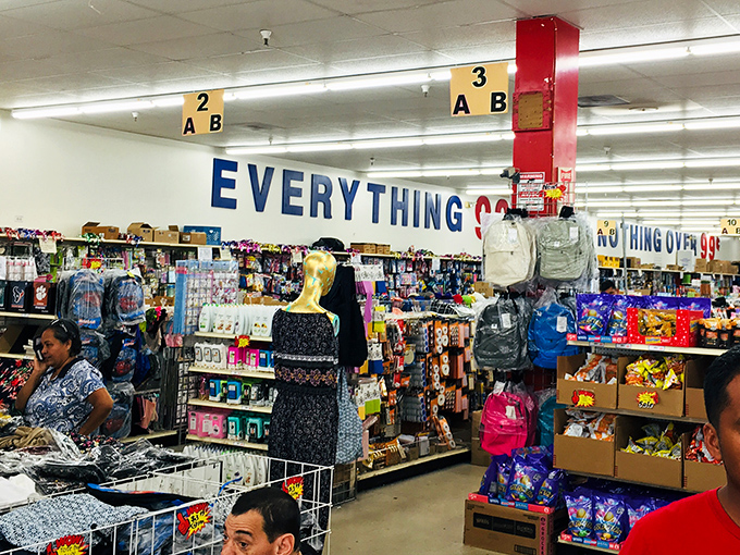 The "EVERYTHING 99¢" sign – six syllables that create more excitement than most Hollywood blockbusters with hundred-million-dollar budgets.