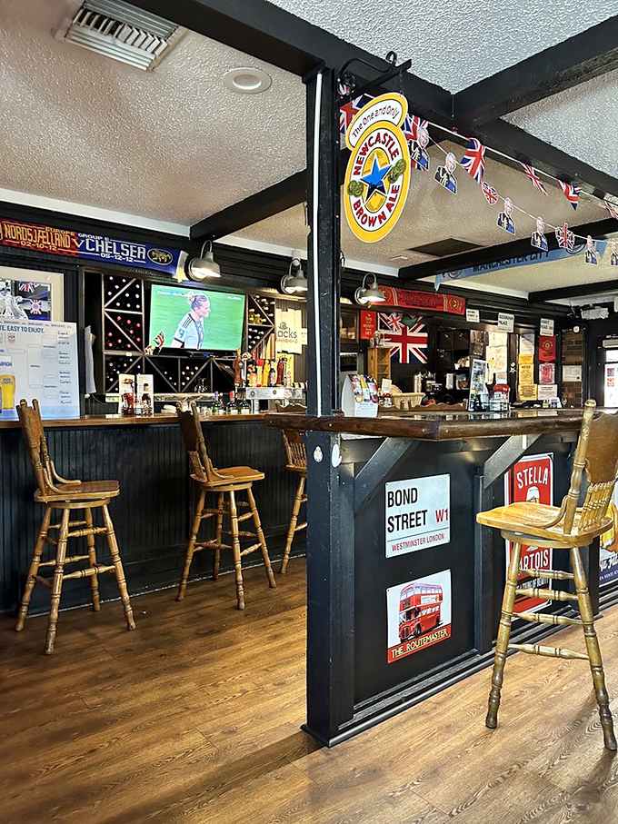 Pull up a chair at the bar and settle in for a jolly good time. It's like Cheers, but with more Union Jacks.