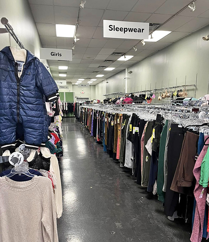 Another angle reveals the impressive scale of Good Life's clothing department. The thrifting equivalent of "eyes bigger than stomach"—you'll want it all.