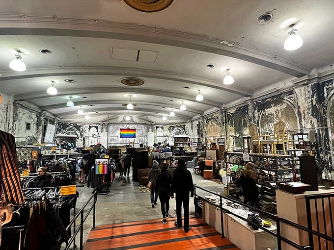 The cavernous interior with its vaulted ceiling feels like a cathedral dedicated to the holy art of thrifting.