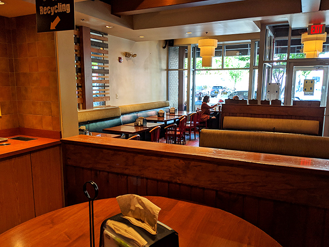 The dining room balances casual comfort with just enough style. These booths have witnessed countless moments of first-bite bliss.