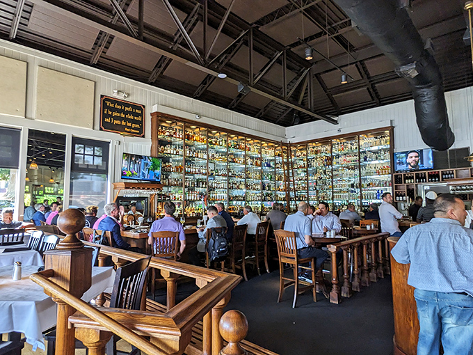 The bar area hums with the particular energy of people making excellent life choices about their evening's food and drink.