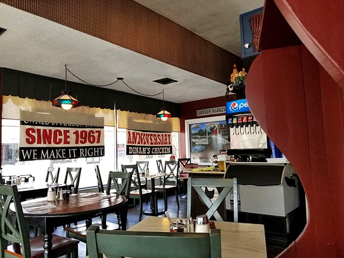 The "We Make It Right" sign isn't just decoration&mdash;it's a mission statement that's been fulfilled countless times since those pendant lights were installed.