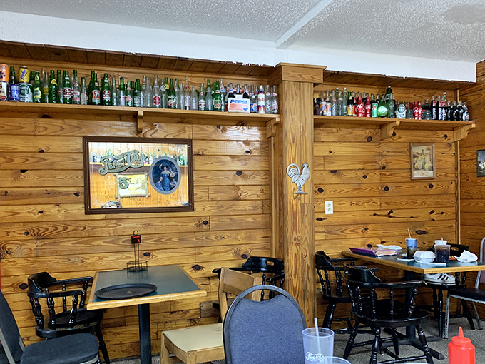 The wood-paneled dining area feels like Sunday dinner at your favorite relative's house, minus the awkward family conversations.