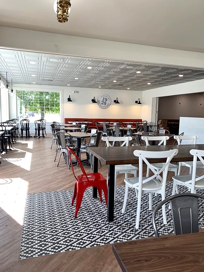 Morning light streams through windows, illuminating a dining room that balances modern design with the soul of a classic Southern eatery.