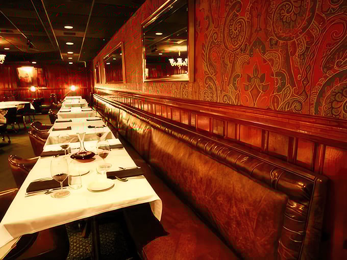 Red walls, white tablecloths, and wood paneling&mdash;the holy trinity of supper club d&eacute;cor, promising conversations that linger longer than dessert.