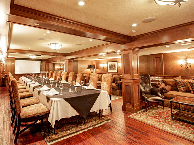 Private dining rooms whisper of business deals closed and anniversaries celebrated. These tables have heard more secrets than most therapists.