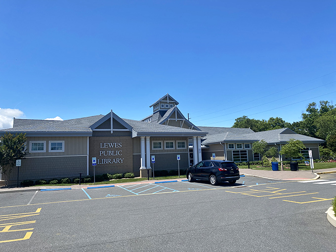 Even Lewes Public Library embraces coastal architecture with its peaked rooflines and welcoming entrance. Inside awaits the perfect rainy day alternative when you've had enough sun and seafood.