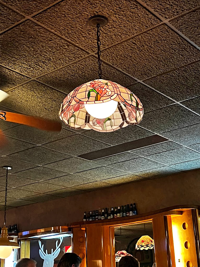 Even the light fixtures at Miller's have stories to tell &ndash; Tiffany-style lamps have illuminated countless first bites of burger bliss.