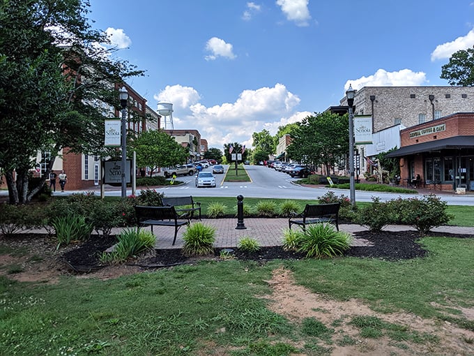 Main Street isn't just the heart of Senoia &ndash; it's a timeline of architectural evolution. The water tower stands sentinel over decades of Georgia history.