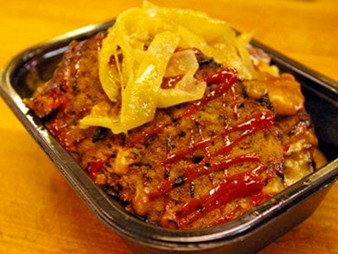 This isn't just meatloaf&mdash;it's a brick of nostalgia topped with caramelized onions that would make your grandmother simultaneously proud and jealous.