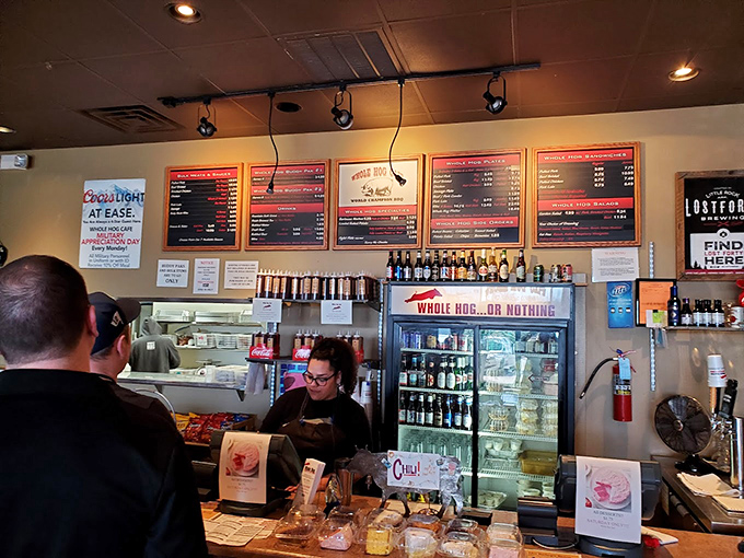 "Whole Hog...or Nothing" isn't just signage&mdash;it's a philosophy about commitment to barbecue excellence that shows in every smoky morsel.