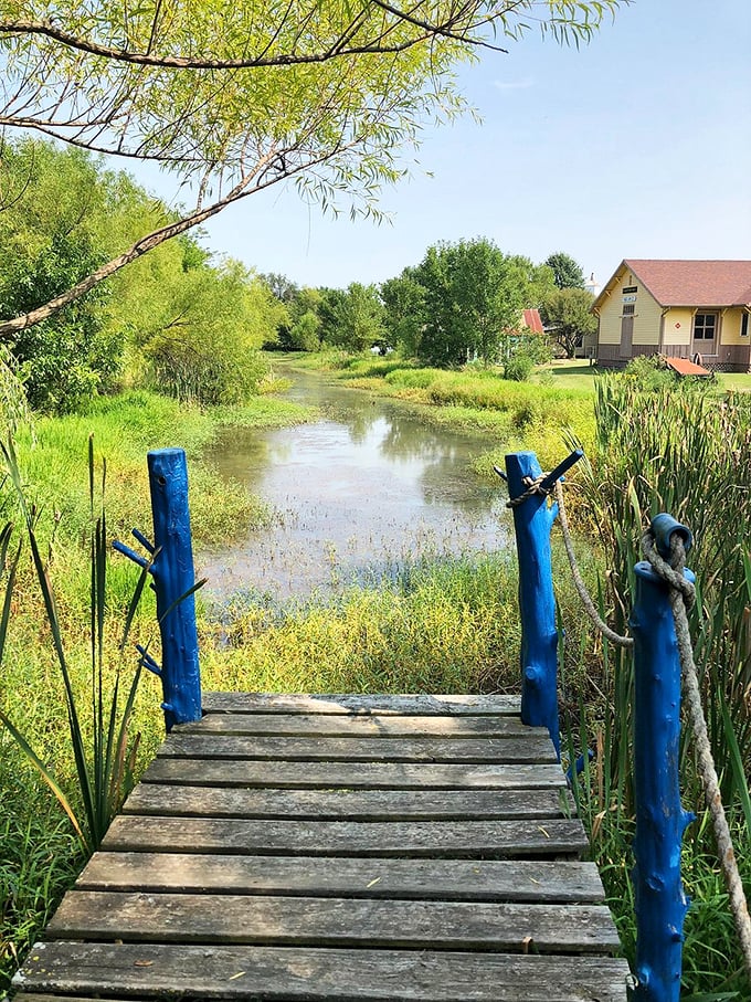 This tranquil wooden bridge leads to peaceful wetlands&mdash;one of Carthage's unexpected natural retreats just minutes from historic downtown.
