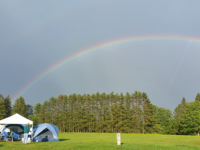Even the rainbows at Cherry Springs seem to understand the assignment: "Be spectacular, but clear out before the real show begins after dark."