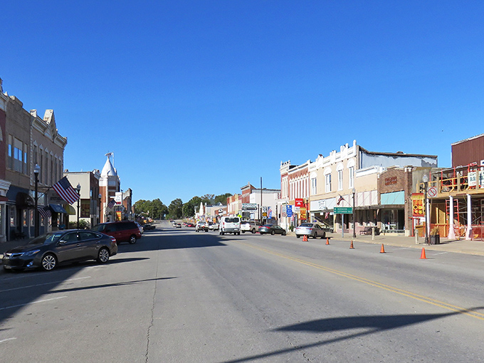 Main Street's gentle curve invites exploration, where every storefront holds the possibility of discovery or a really good sandwich.