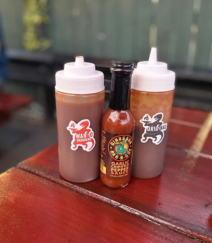 The holy trinity of barbecue condiments &ndash; because sometimes your perfectly smoked meat deserves that extra kiss of tangy, spicy flavor enhancement.