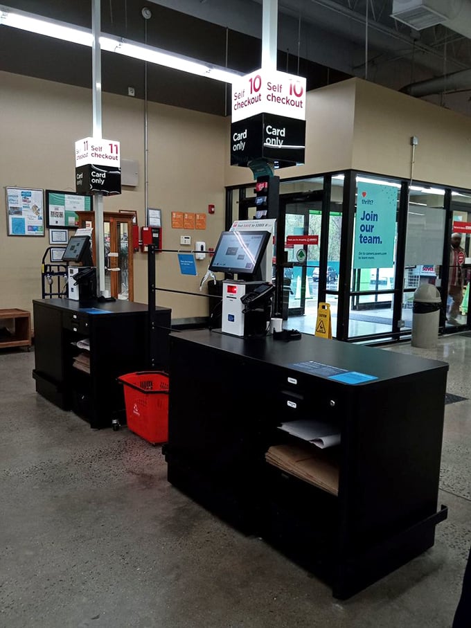 Self-checkout: the final frontier between you and your thrifted treasures. The modern convenience that gets you home faster to try on your "new" vintage finds.