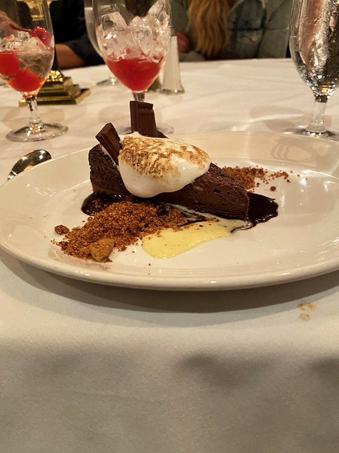 Chocolate decadence that makes you wonder if you should have skipped the steak &ndash; until you remember you wisely ordered both.