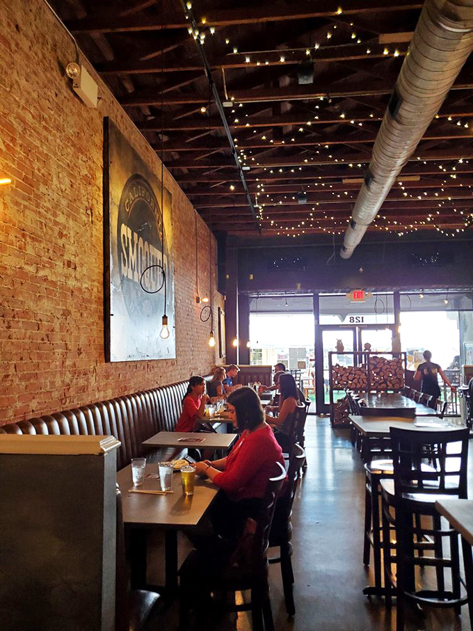 String lights twinkle above diners lost in meaty meditation &ndash; the universal expression of BBQ bliss doesn't require words, just napkins.