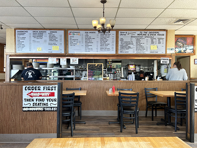 Where breakfast magic happens&mdash;order first, then find your seat. The system works because hunger is the ultimate motivator.