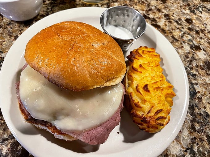 The prime rib sandwich&mdash;where yesterday's star performer gets a standing ovation for its encore. That duchess potato is the perfect sidekick.