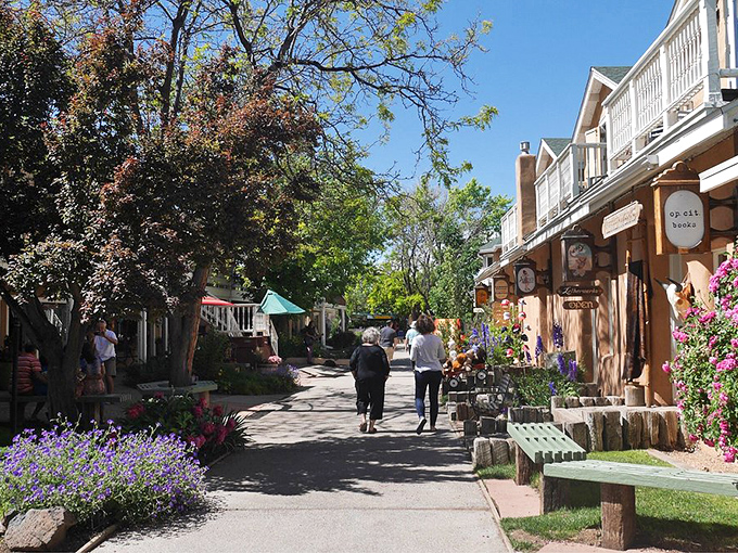 Kit Carson Road bustles with gallery-hoppers and treasure-seekers. That mountain backdrop serves as nature's reminder that art here is just catching up to the scenery. 