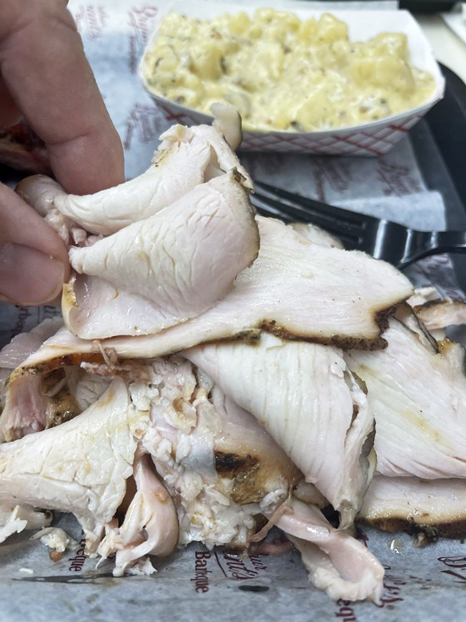 Smoked turkey that defies the "too dry" stereotype of its kind&mdash;tender, flavorful proof that Arthur Bryant's mastery extends beyond beef and pork.
