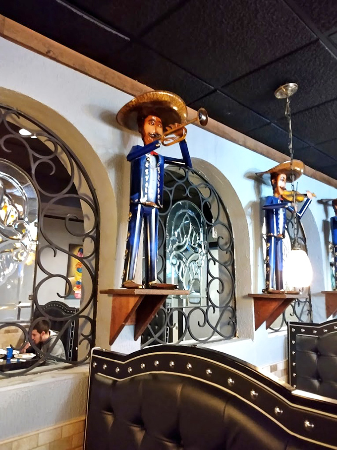 These mariachi figurines don't just decorate&mdash;they stand guard over authentic flavors. Silent musicians ensuring culinary traditions remain intact.