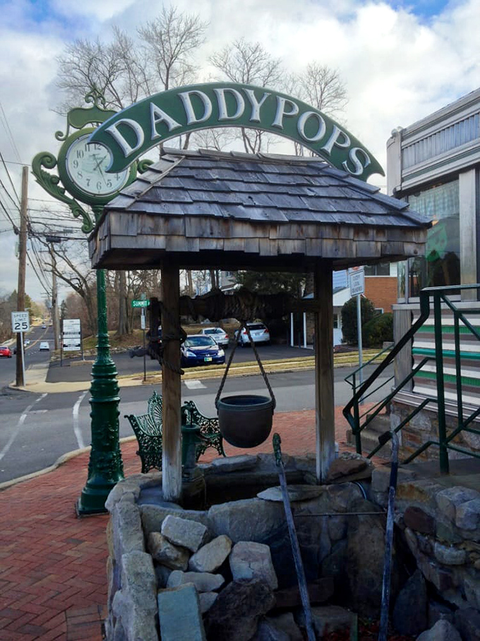 The wishing well entrance&mdash;drop in your modern-day troubles and pick up a plate of simpler times inside.