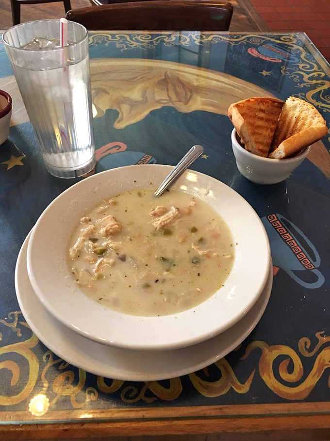 Comfort in a bowl&mdash;this white bean chicken chili with grilled bread might make you consider moving to West Virginia permanently.