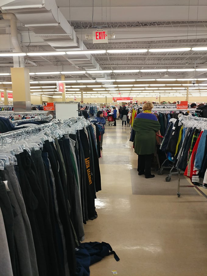 Shoppers navigate these aisles like seasoned explorers, scanning for that flash of color or shape that signals "hidden gem ahead."