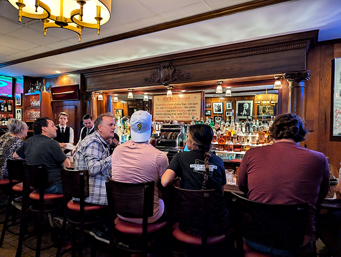 The bar where deals are sealed and celebrations begin. Wood, brass, and bottles create the perfect backdrop for life's important conversations.