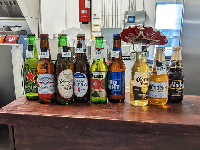 The international delegation of beverages standing at attention&mdash;from Corona to Heineken, ready to cool the heat from your spicy meal.