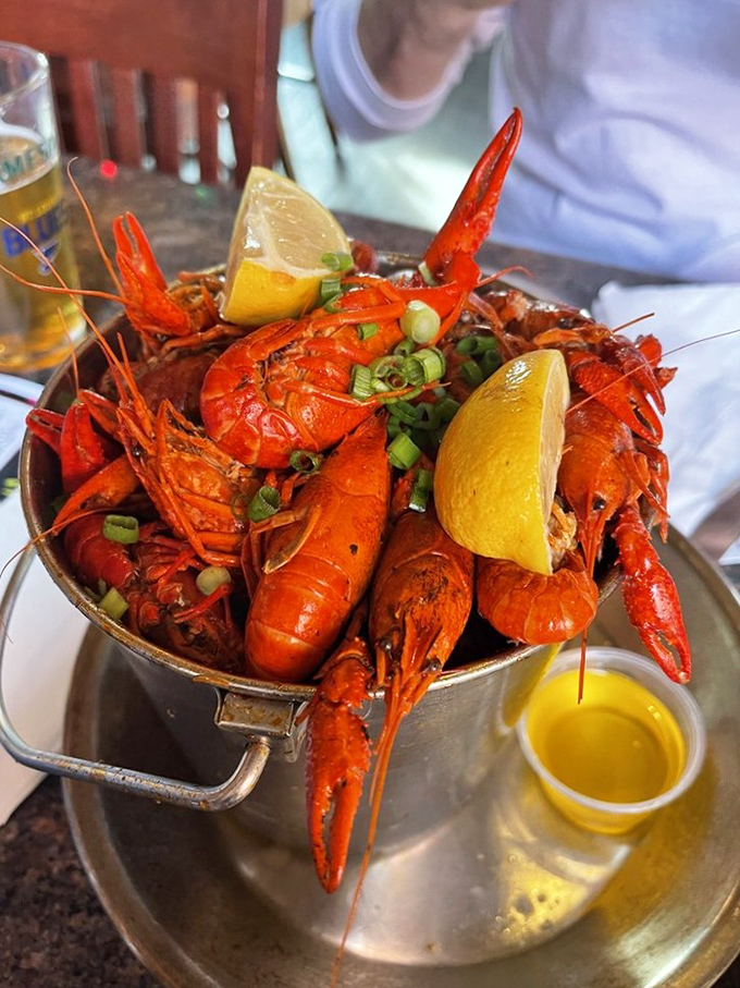 When crawfish are this perfectly boiled, bright as sunset and spiced just right, even seasoned Louisiana natives tip their hats in respect.