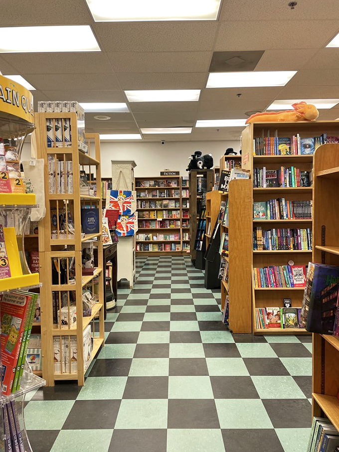 Each aisle presents new temptations. Your "just browsing" intentions dissolve faster than an ice cream cone on the boardwalk.