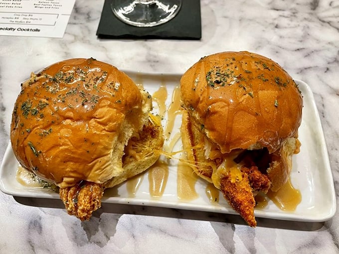 These sliders aren't just sandwiches; they're edible architecture. The honey drizzle creates the kind of sweet-savory magic that haunts your dreams.