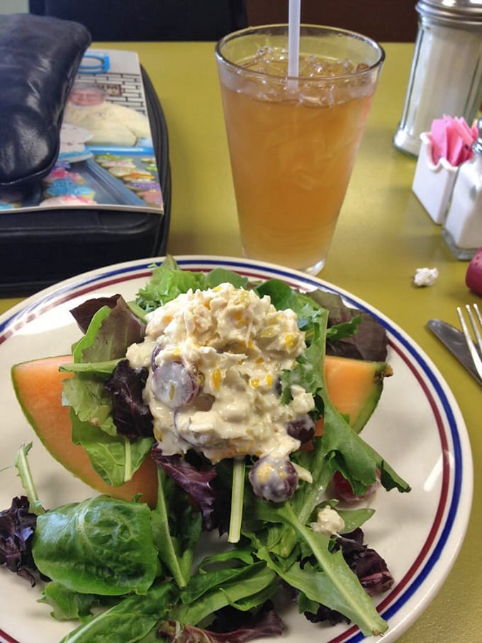 A garden on a plate. This chicken salad with fresh greens offers a virtuous prelude to pie indulgence.