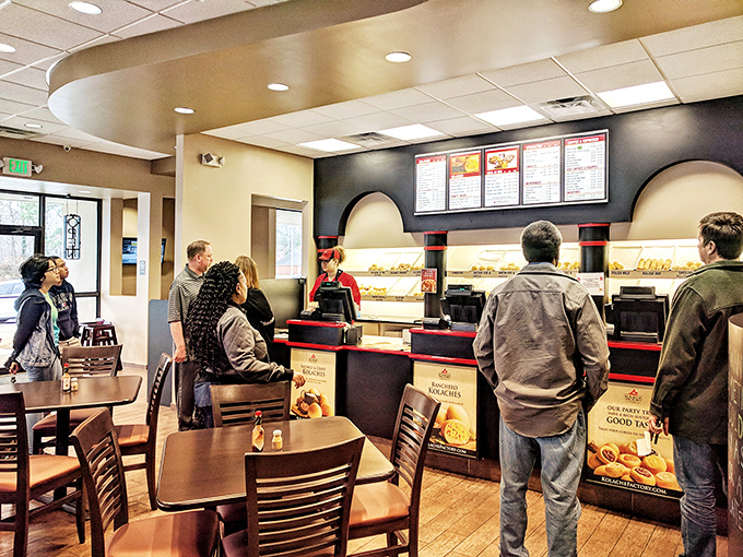 The morning pilgrimage to kolache paradise. These customers know that waiting in line for exceptional food isn't a chore&mdash;it's an investment in happiness.