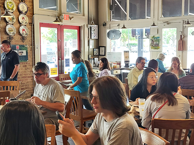The true measure of a great breakfast spot: a dining room filled with people too busy enjoying their food to check their phones.