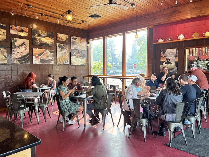 Where strangers become friends over the universal language of "Oh my god, you have to try this" and wooden chairs hold pastry devotees.