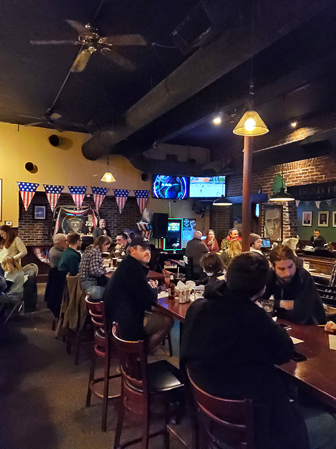 When Delaware locals gather here, the vibe feels like a town hall meeting where the only policy everyone agrees on is "order another round."